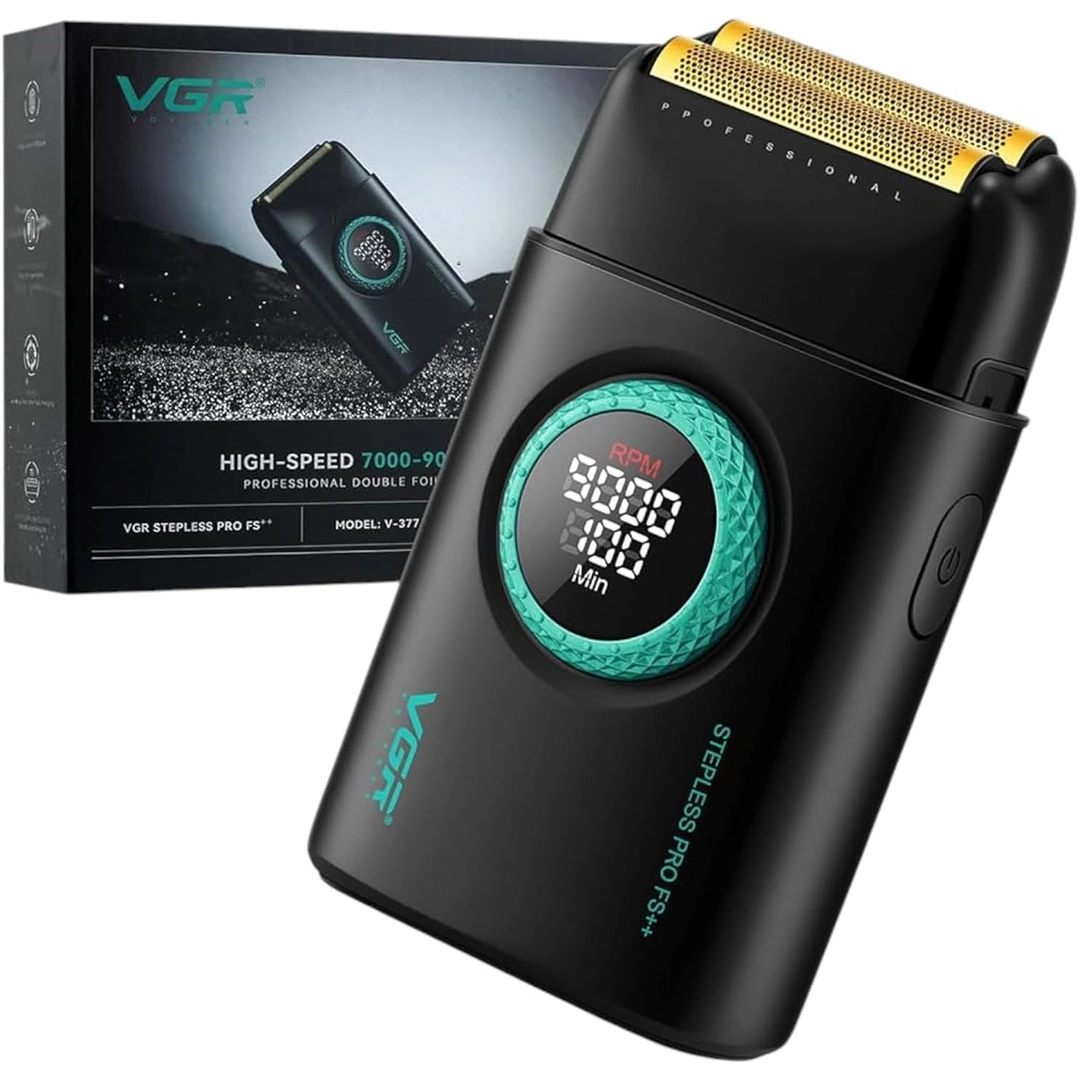 ماكينة حلاقة VGR V-390 شعر شحن قوي لون أسود قص سلس.