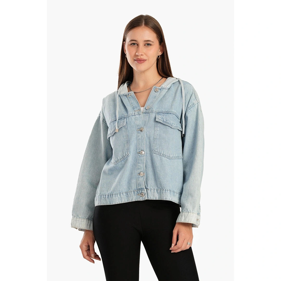 17599 قميص جينز حريمي حريمي سماوي