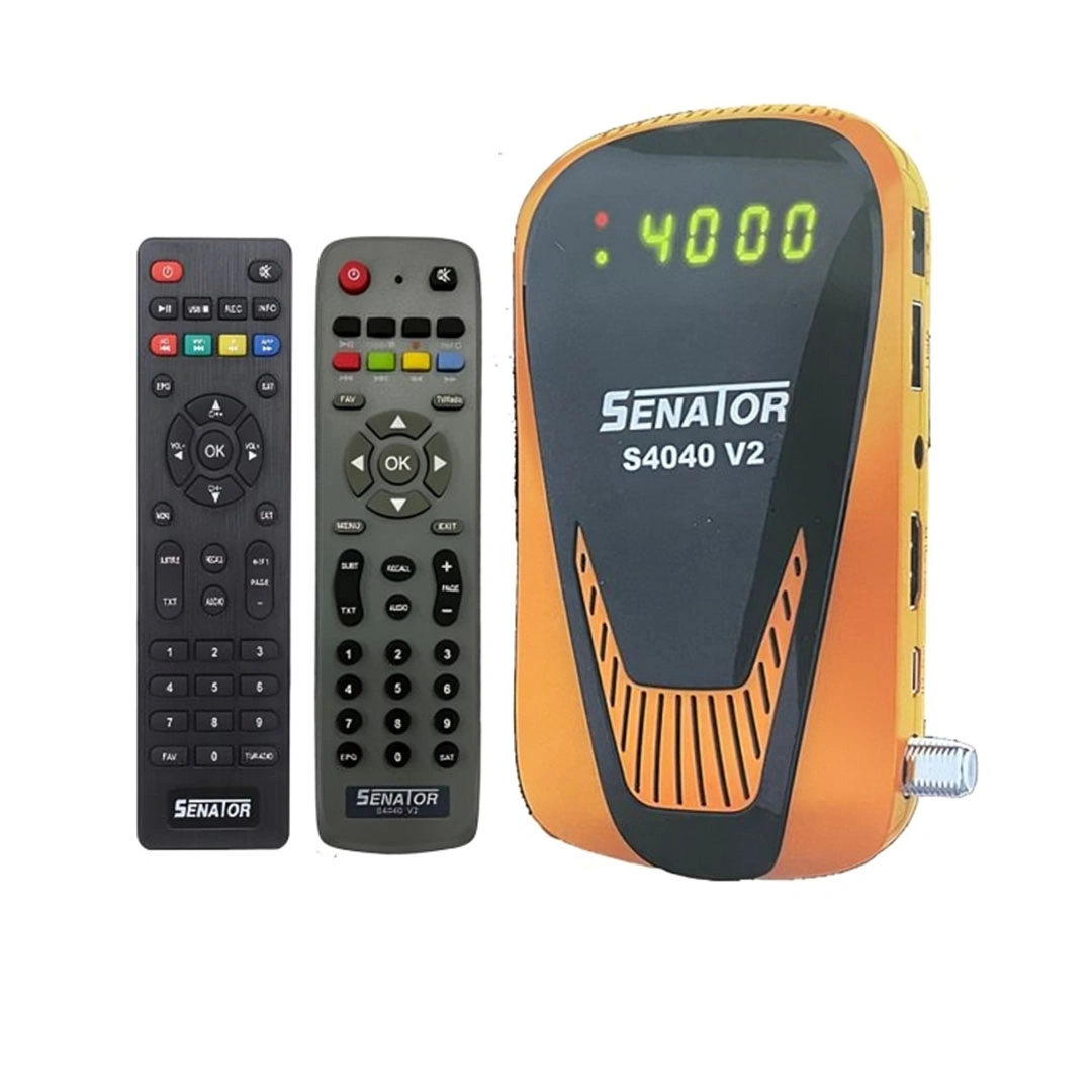 رسيفر سيناتور ميني S4040 V2 FHD - مع 2 ريموت - أسود وبرتقالي