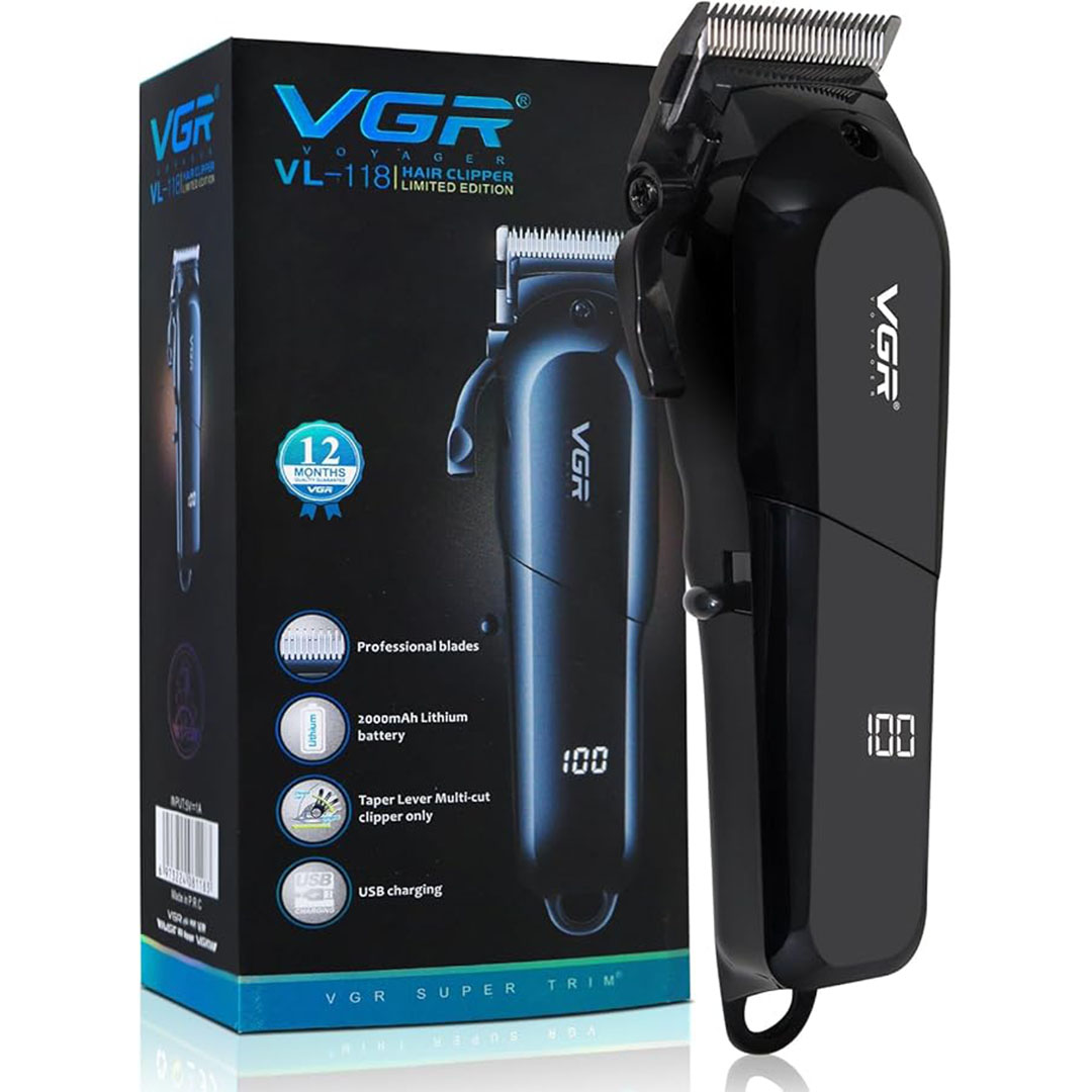ماكينة حلاقة للرجال VGR V-118 - سلكية ولاسلكية احترافية