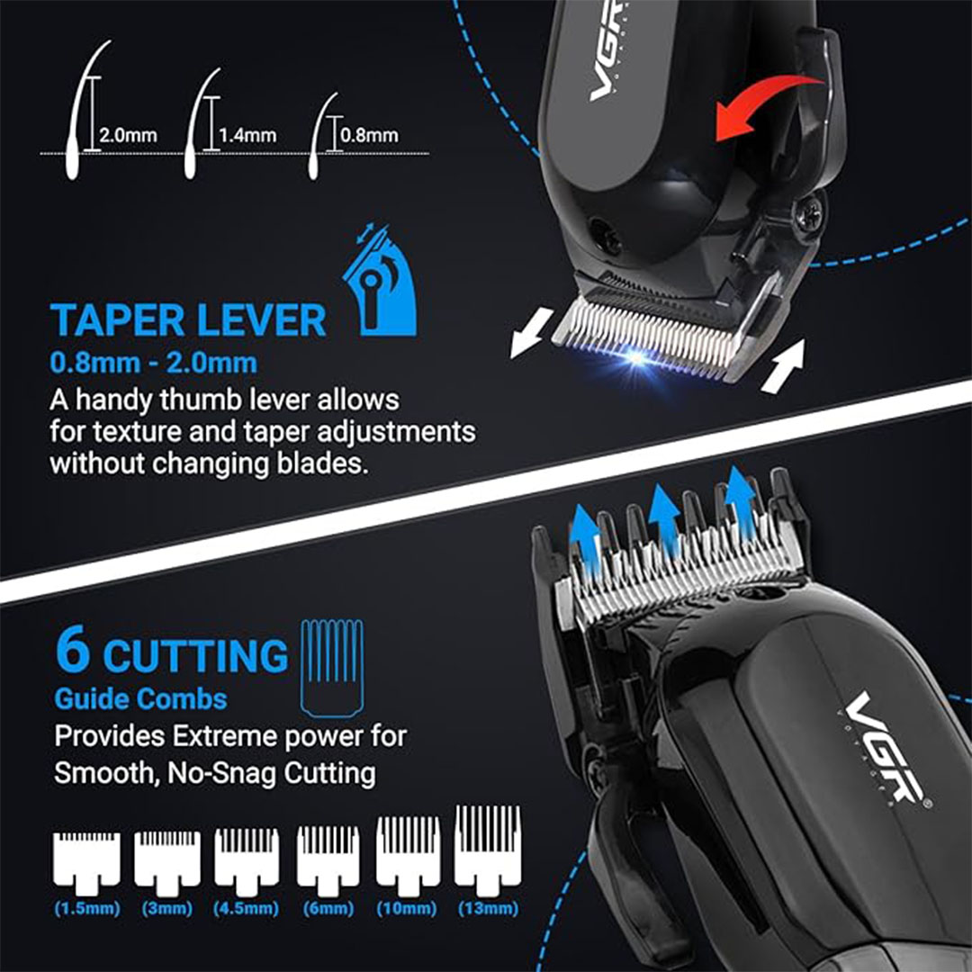 ماكينة حلاقة للرجال VGR V-118 - سلكية ولاسلكية احترافية